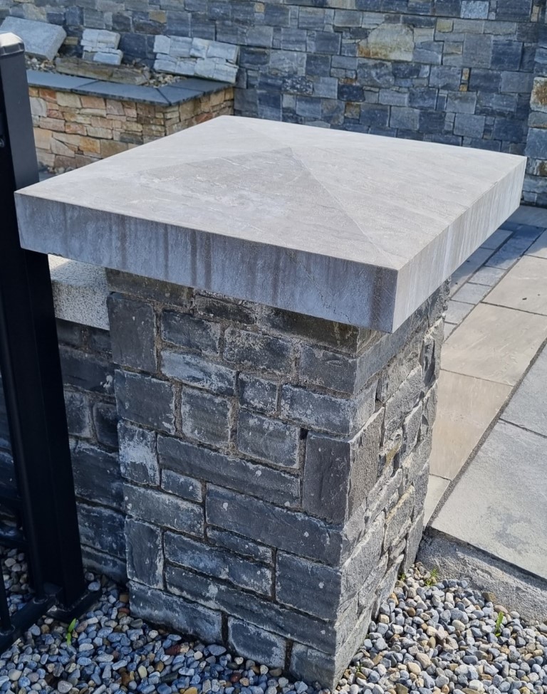 Limestone Apex Pier Caps - Brown Bros Concrete
